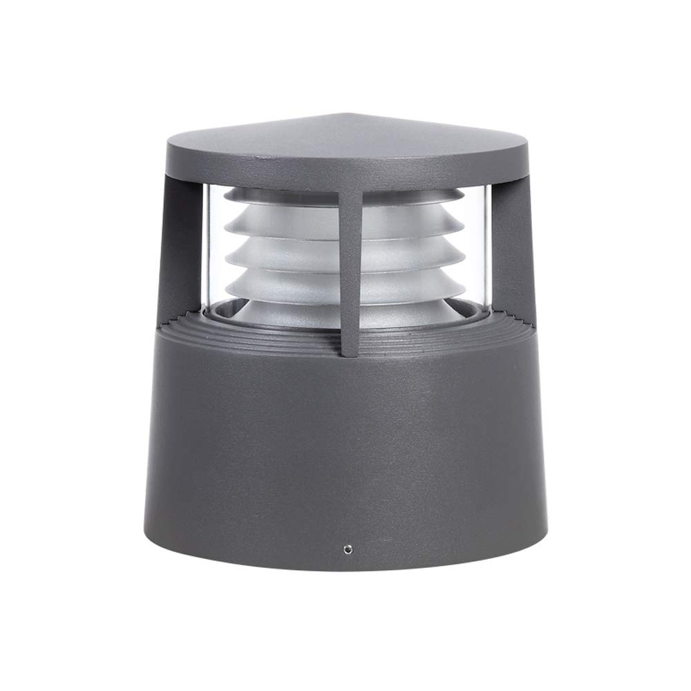 IBalody E27 Modern Simple Waterproof Outdoor PC Post Lights Height 21cm Metal Aluminum Column Lamp Villa Home Street Garden Courtyard Deocrative Lighting Pillar Lights