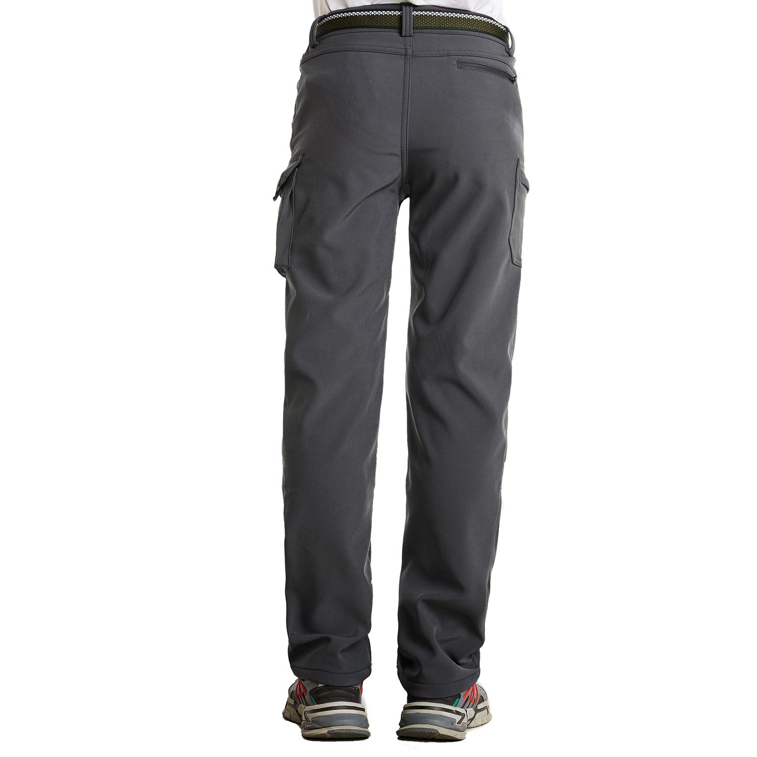 JOMLUN Kids Boy's Youth Fleece Lined Hiking Pants Outdoor Soft shell Snow Ski Waterproof Windproof Warm Cargo Insulated Pants Winter
