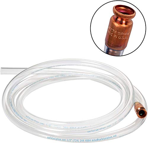 The Original Safety Siphon 10 Foot High Grade Hose, 1/2" Valve Siphon - Self Priming Pump Transfers 3.5 Gallons of Liquid Per Minute - Great for Pools, Fish Tanks, Fuel, and More