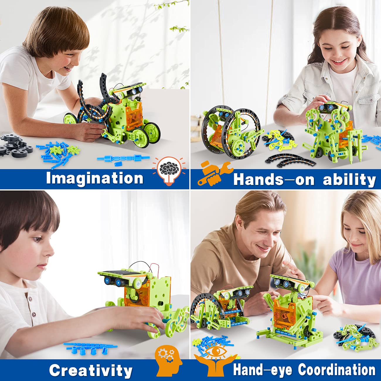 HISTOYE 12-in-1 STEM Solar Toy Robot DIY Building Kit for Kids 8-10 Robot Engineering Science Experiment Kit for Boys 8-12 Solar Power Robotics Set for Kids 8 9 10 11 12 Year Old Toy Gift for Boy Girl