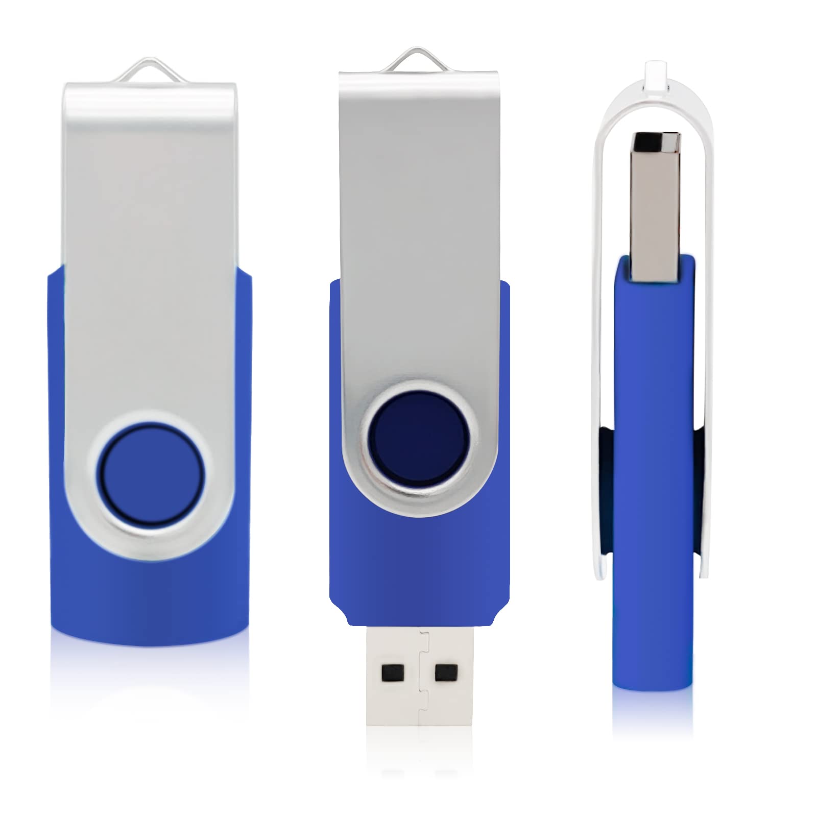 USB Flash Drive, 64g USB Memory Stick- Portable Swivel Dumb Drive High Speed Up for Laptop Tablets(Blue)