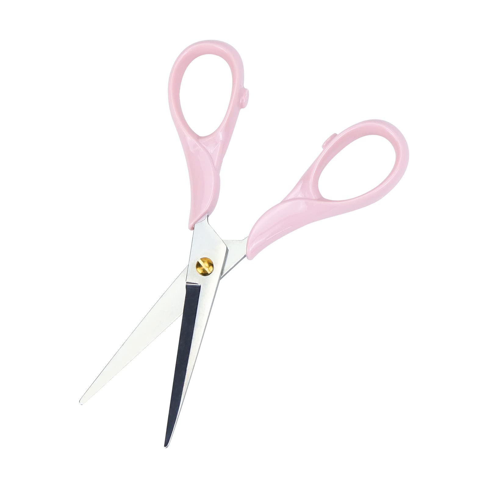 Koqye Multipurpose Stylish Pink Scissors, Stainless Steel Scissors with Acrylic Handle Stationery Paper Cutting Tool for Office, Home, School (Pink)