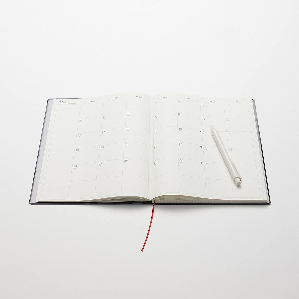 MUJI Monthly/Weekly Schedule Book 2022 B5 Size Dark Gray Beginning December 2021 Polyvinyl Chloride Cover Planner Scheduler