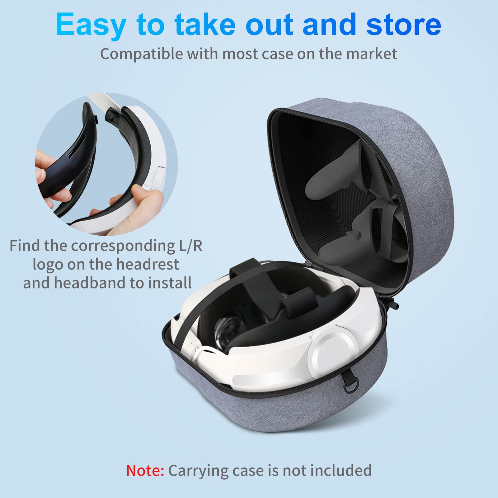 Ponywalk Head Strap with Battery Pack for Oculus Quest 2, Built-in 6000mAh Extend 5 Hours Comfortable Playtime for Meta Quest 2, Adjustable Elite Strap Accessories for Oculus Quest 2