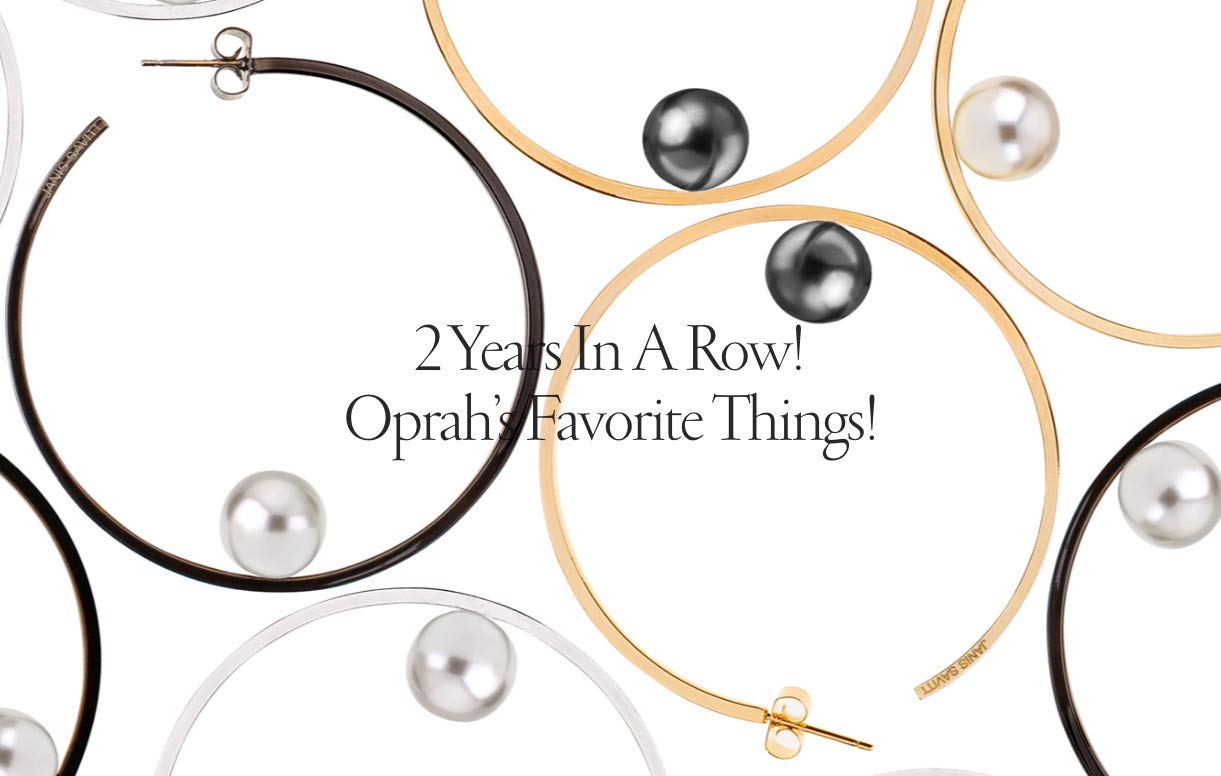 JANIS BY JANIS SAVITT Floating Pearl Hoop Earring Rhodium with White Pearl