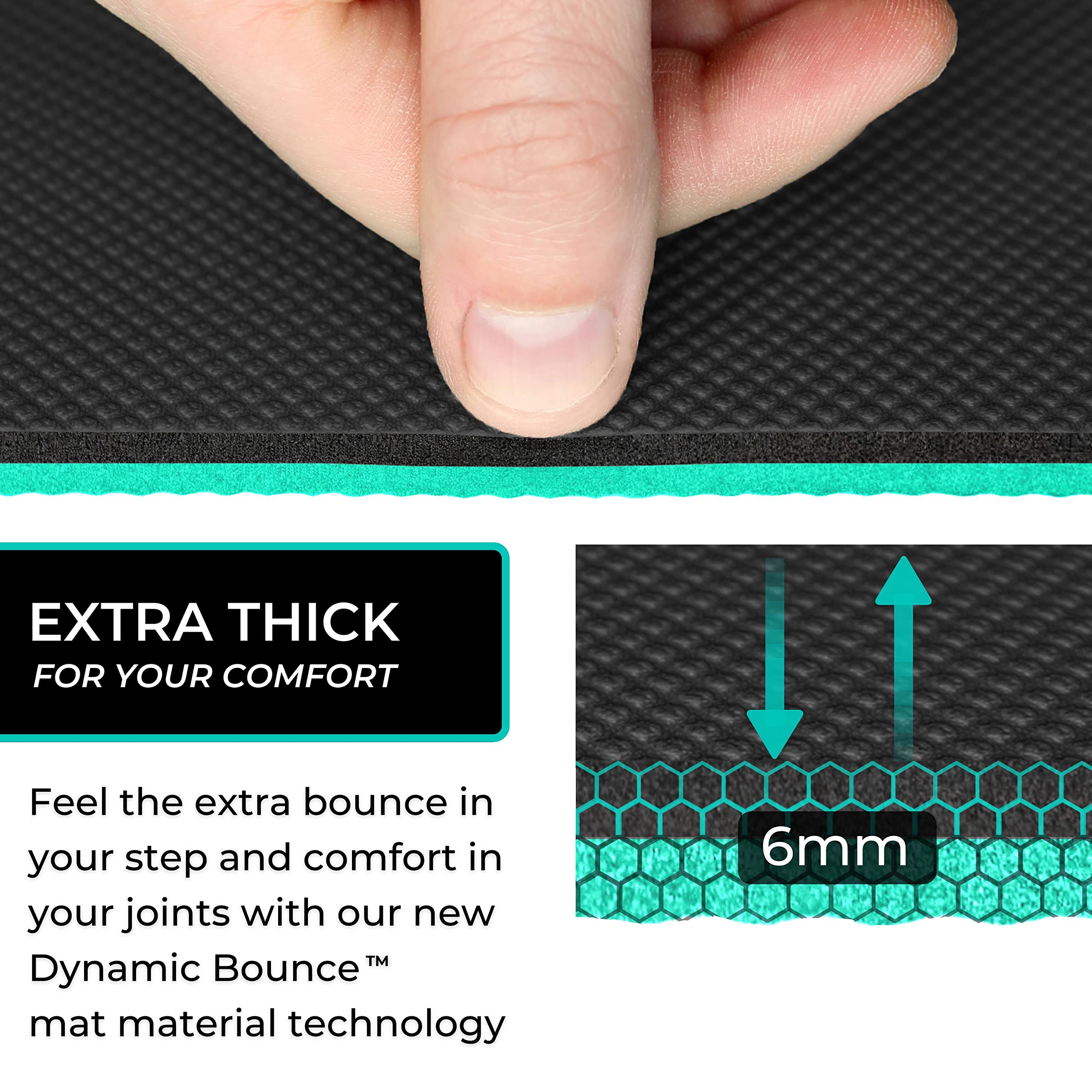 Plyopic Reversible Mat for Yoga, Pilates and Exercise | Premium 1/4-Inch Thick Non-Slip Yoga Mat with Alignment Lines. Lightweight with Dense Cushioning for Extra Support and Stability