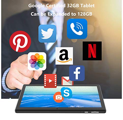 TPZ Tablet 10.1 inch, Android 10.0 Tablets, 32GB ROM, 128GB Expansion, Wi-Fi, Google Certified, HD Large Touchscreen, Front+Rear Camera, Bluetooth, 6000mAh - 2PCS
