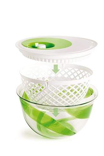 Snips Spin, Drain & Serve Salad Spinner 5 Quart, Green
