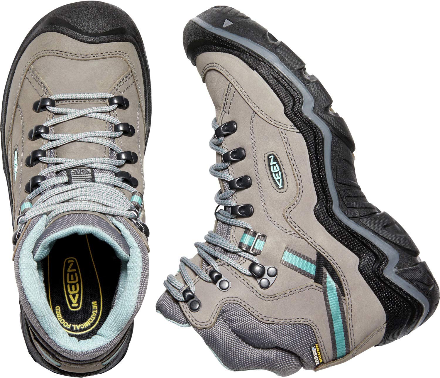 KEEN Women's Durand 2 Mid Height Waterproof Hiking Boots, Grey Flannel/Steel Grey, 5