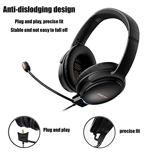 Tobysome Replacement QuietComfort 35 Boom Microphone Cable QC35I Cable Cord with Mute Switch Compatible with Bose QC 35 & QuietComfort 35 II Headphones for PS4 PS5 Xbox One