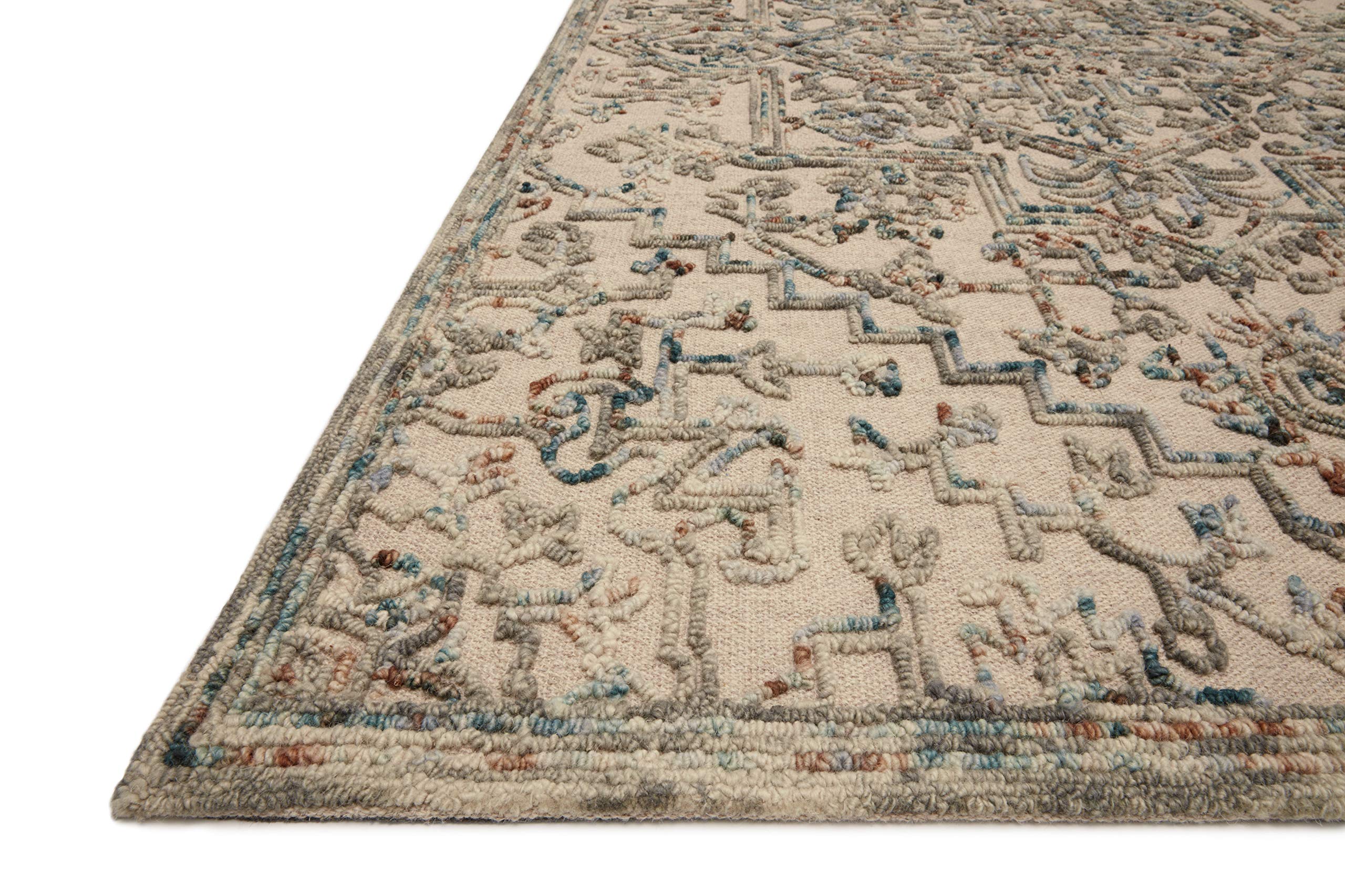 Loloi II Halle Collection HAE-01 Grey/Ocean 18" x 18" Sample Sample Rug