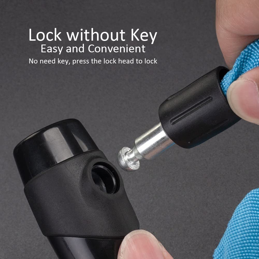MengK Bicycle Security Lock Bike Anti-Theft Lock with Key Bicycle Chain Lock Cable Lock