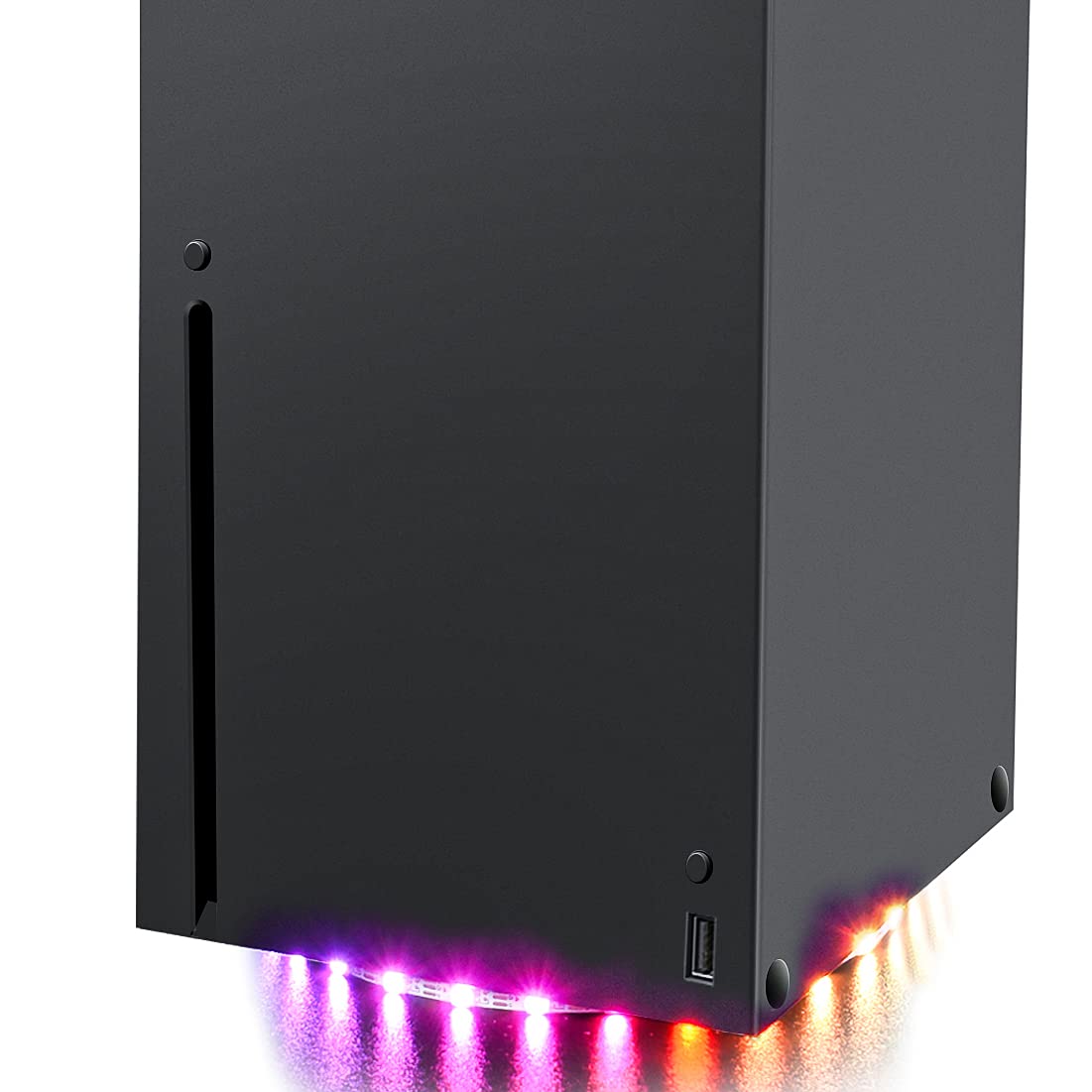 LED Tape Light for Xbox Series X Console, 5050 RGB LED Strip Light for XSX, 7 Colors 358 DIY Modes Color Changing Dimmable with IR Remote and USB Power Supply