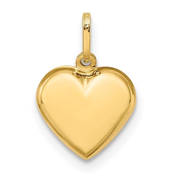 IceCarats 14K Yellow Gold Heart Necklace Love Pendant Charm 15mm x 10mm Only