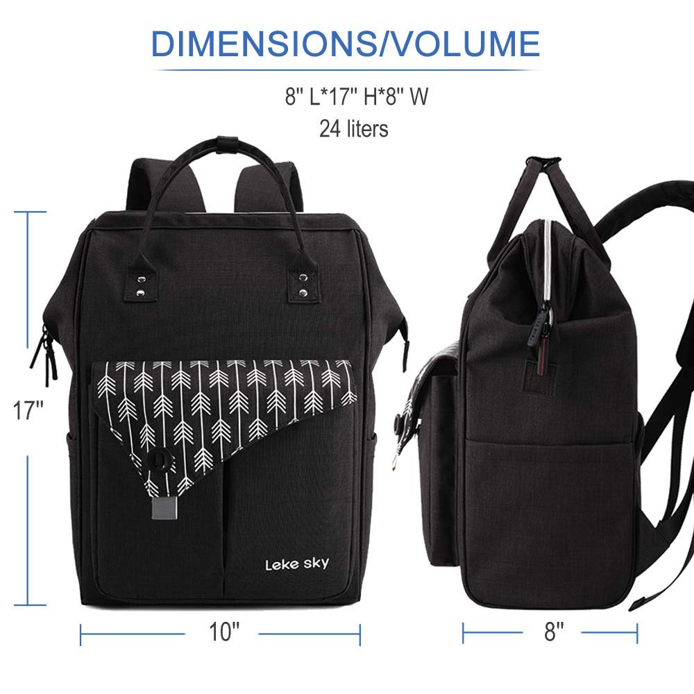 Lekesky Travel Backpack for Women,Woman Backpack Purse,Made by Design Travel Backpack,Large Capacity Black Rose Color