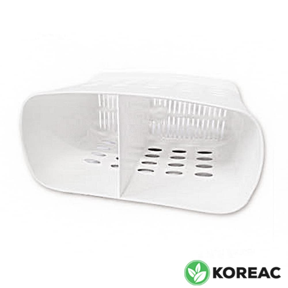 KOREAC_ Kitchen Storage Chopsticks Holder Basket for Dishwashers L6.3” X H5.3” X W3” Plastic Drain Rack/Capacity 2 Divided Compartments