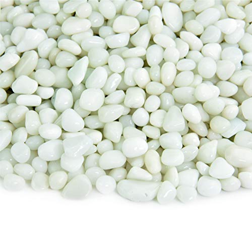Snow White - Fire Glass Dots for Indoor and Outdoor Fire Pits or Fireplaces | 10 Pounds | 3/8 Inch
