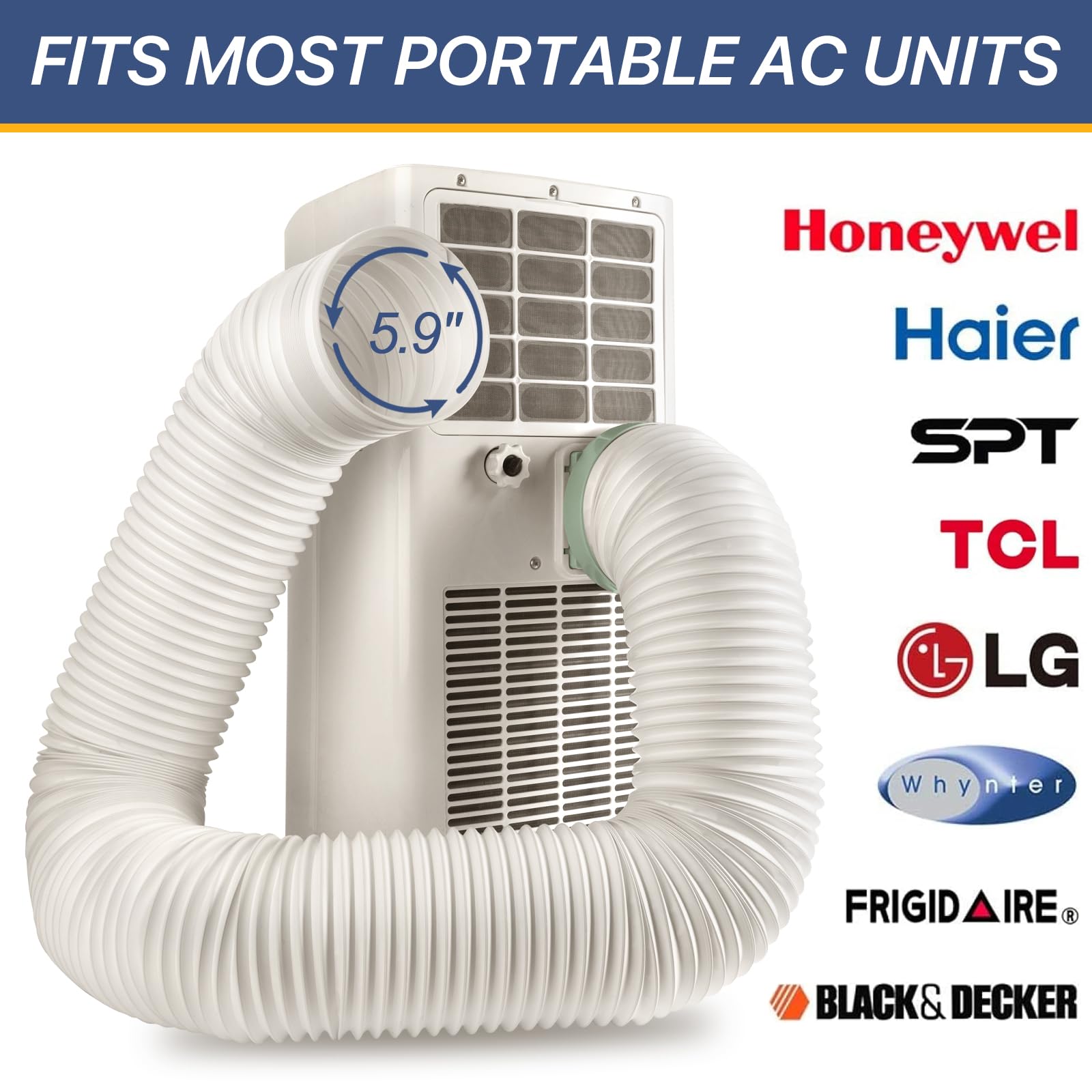 Portable Air Conditioner Hose 5.9β(15cm) Diameter, Air Conditioner Exhaust Hose, 80 Inch Length, Universal Fit, Counterclockwise