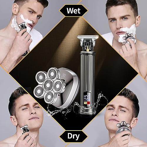 VOTMONI Head Shavers for Bald Men & Professional Barber Clippers Zero Gapped Hair Trimmer for Men, Rotary Bald Shavers Cordless Beard Trimmer Grooming Kit
