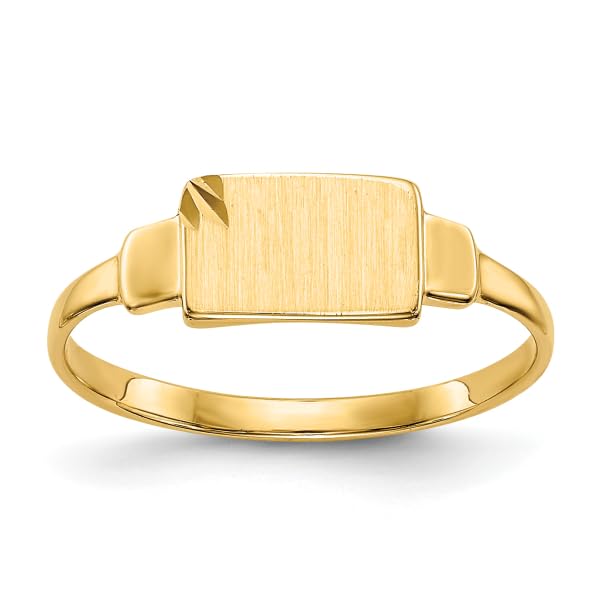 IceCarats 14K Yellow Gold Custom Engraved Signet Ring Handmade Personalized Monogram Initial Letter Band Size 3