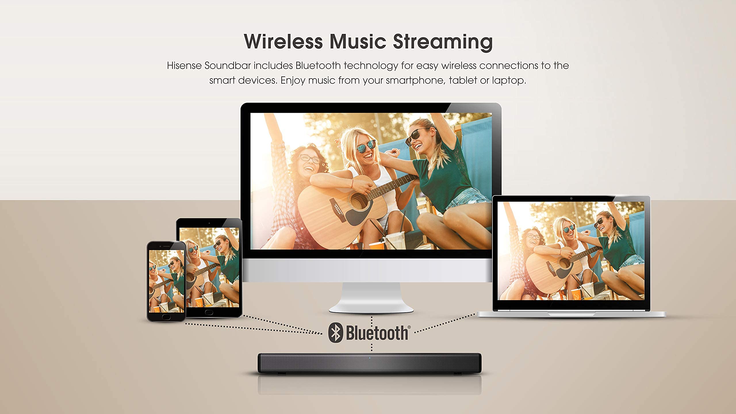 Hisense 2.1 Channel Sound Bar Home Theater System with Bluetooth (Model HS214) (Renewed)