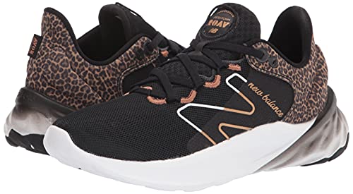 New Balance Women's Fresh Foam Roav V2 Sneaker, Black/White/Copper Metallic, 8