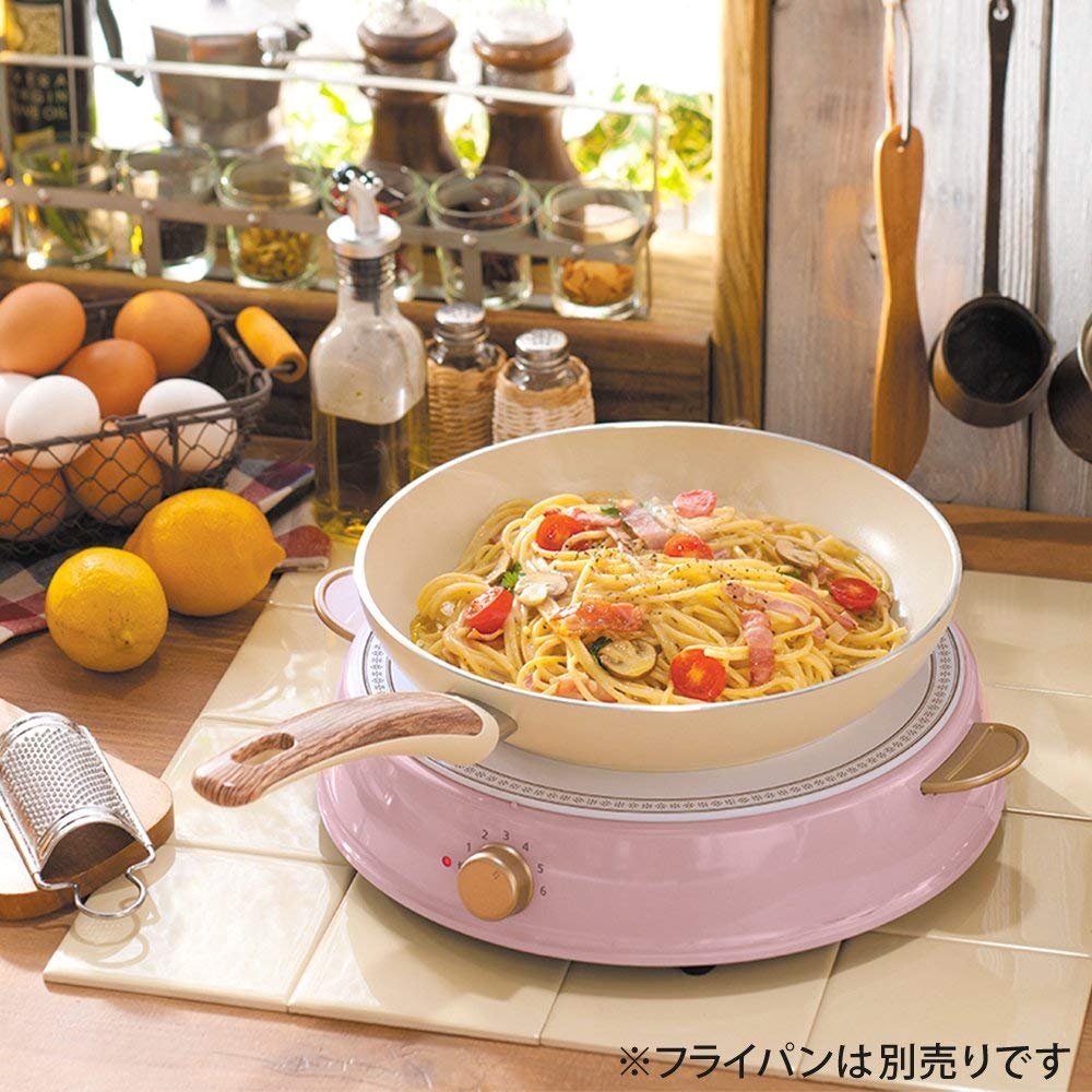 IRIS OHYAMA"Party induction cooker ricopa pan set" IHLP-R14-PA (Ash pink)