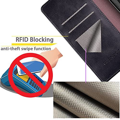 SUANPOT for Samsung Galaxy A14 5G Wallet case with RFID Blocking Credit Card Holder,Flip Book PU Leather Protective Cover Women Men for Samsung A14 Phone case (Black)