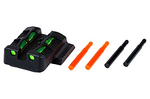 HIVIZ unisex adult HiViz MPLW11 Interchangeable LITEWAVE Rear Handgun Sight for Smith Wesson M P Full Size Compact E, Green, Red, and Black, One Size US