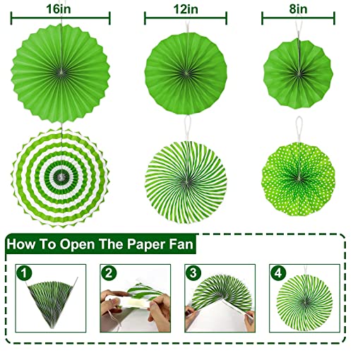 TURNMEON 42 Pack St. Patrick's Day Party Decorations Green Paper Fans Hanging Ceiling Foil Swirls Lucky Shamrocks Clover Leprechaun Cutout St.Patrick's Day Decorations Indoor Home Irish Party Supplies