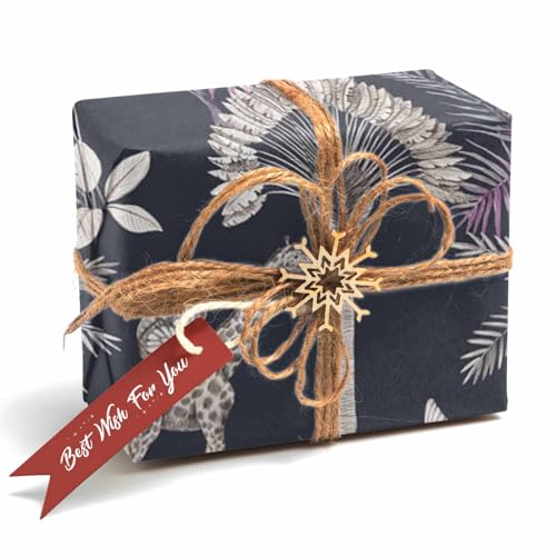 InterestPrint Beautiful African Animal Tropical Pattern Gift Wrapping Paper Unique Design for Christmas Birthdays and Party 5 Pieces