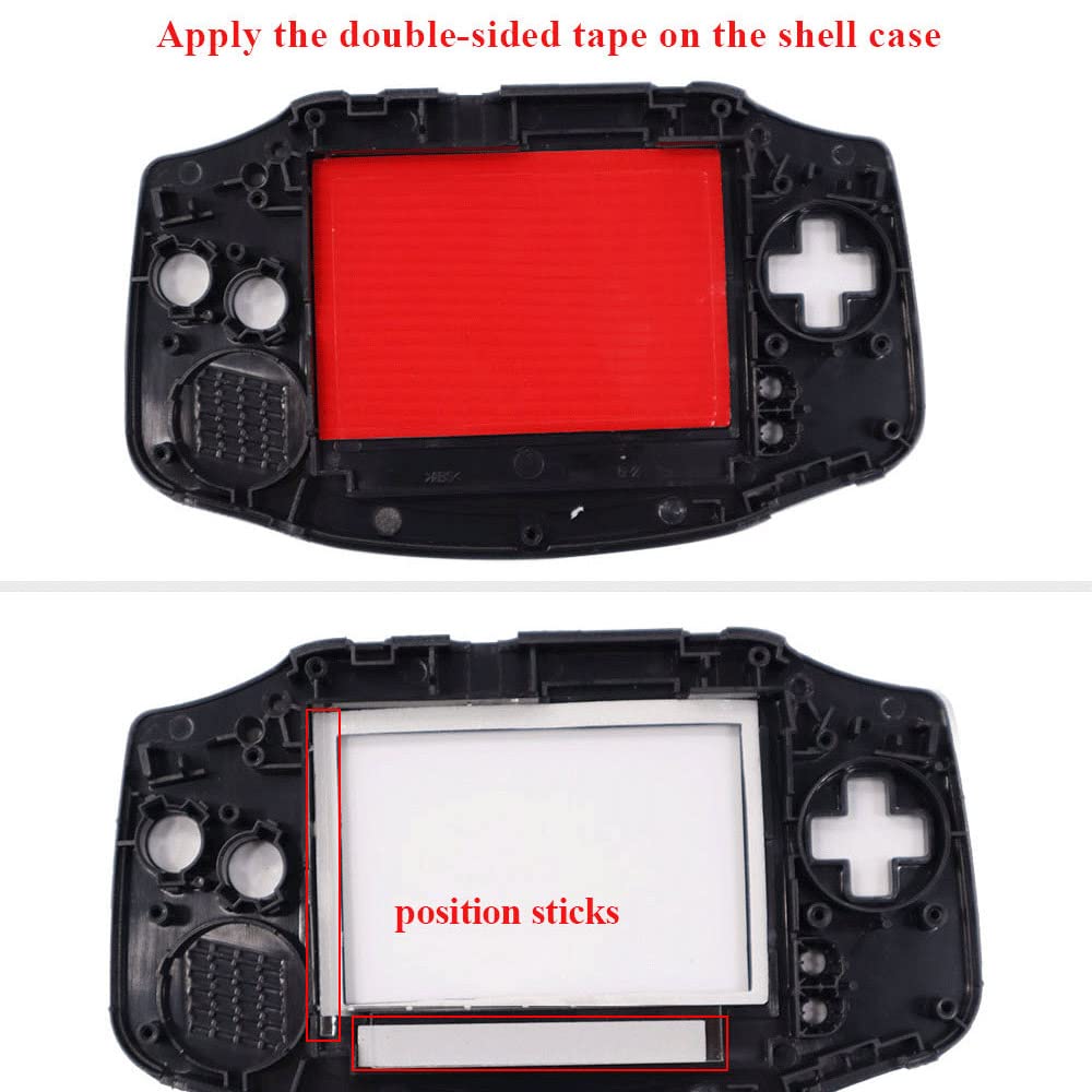 Replacement LCD Screen Customization DIY Accssories Mod Kits, HISPEEDIDO Backlight Display Backlit Plate Compatible with Game Boy AdavanceGBA Console