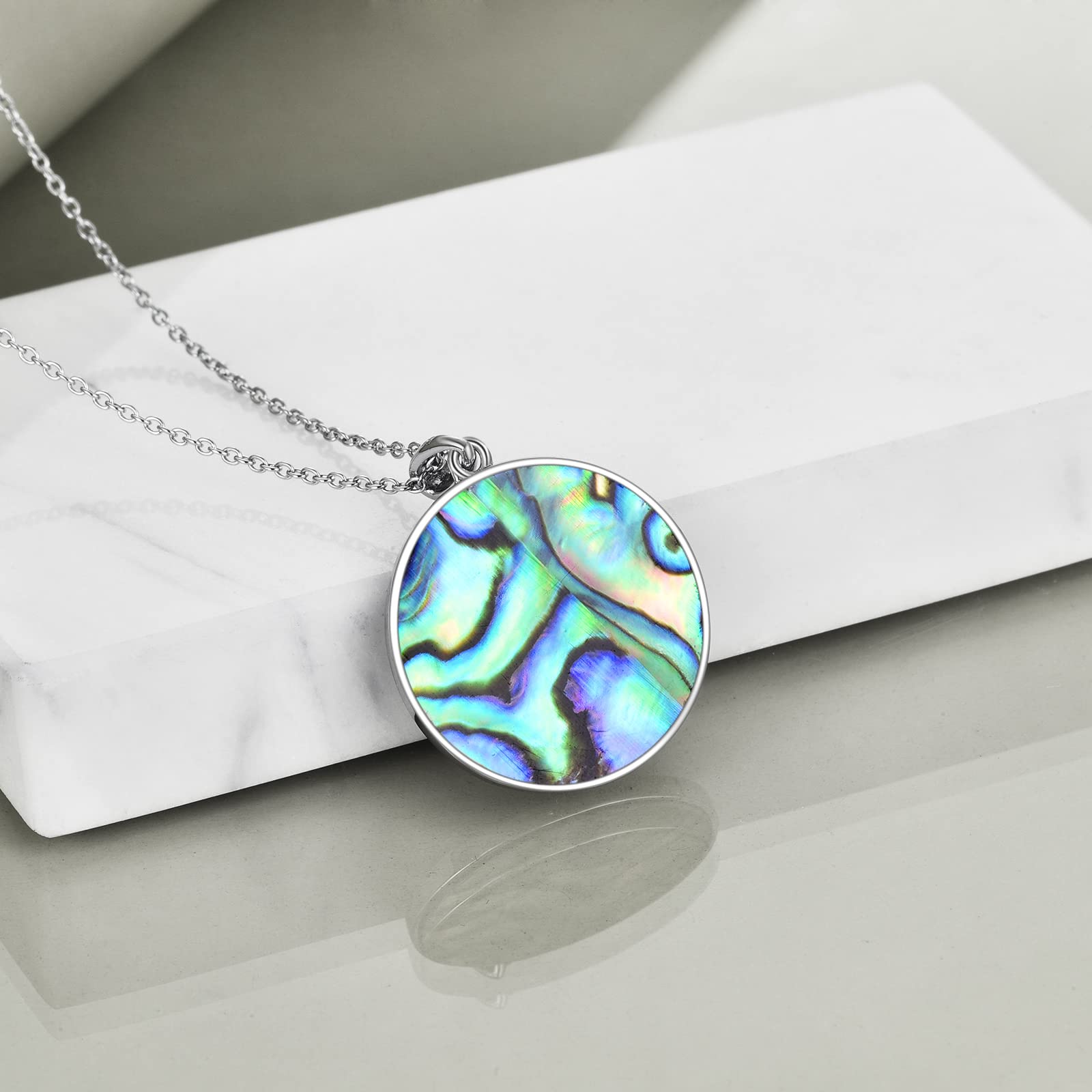 ONEFINITY Good Luck Irish Celtic Knot Necklaces Sterling Silver Abalone Shell Celtic Knot Pendant Gifts for Women Men
