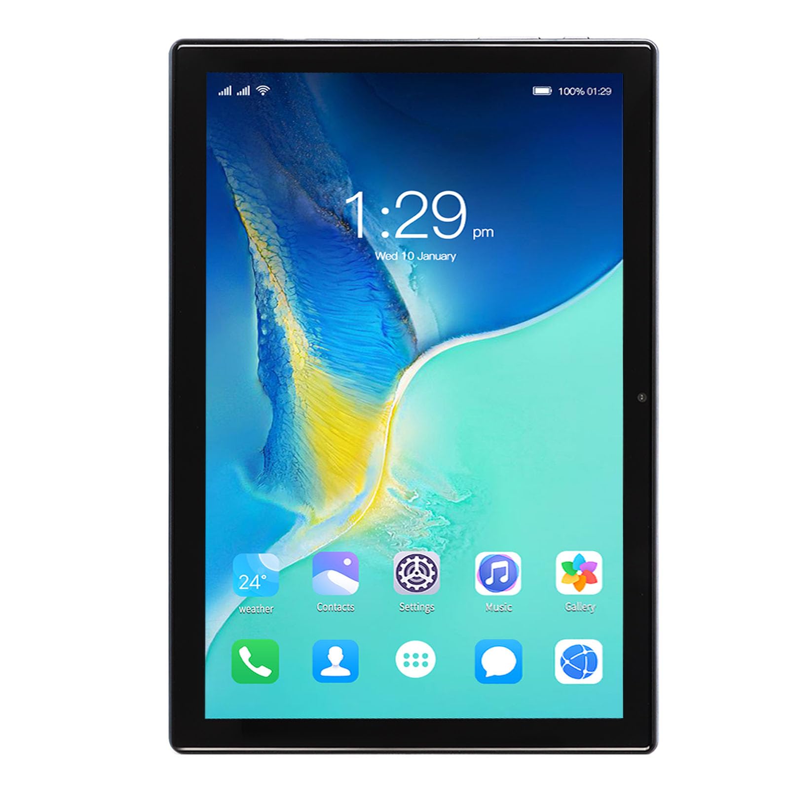 Jopwkuin 10.1 Inch FHD Tablet, 2 in 1 Phone Tablet Blue Octa Core CPU Dual SIM Dual Standby Stereo Dual Speakers for Work (US Plug)
