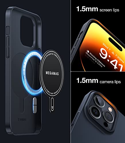 TORRAS Magnetic Slim for iPhone 13 Pro Max Case, Ultra Thin [Compatible with MagSafe] [Silky Touch] Plastic Anti-Scratch Sturdy Cover for iPhone 13 Pro Max Phone Case, Space Black