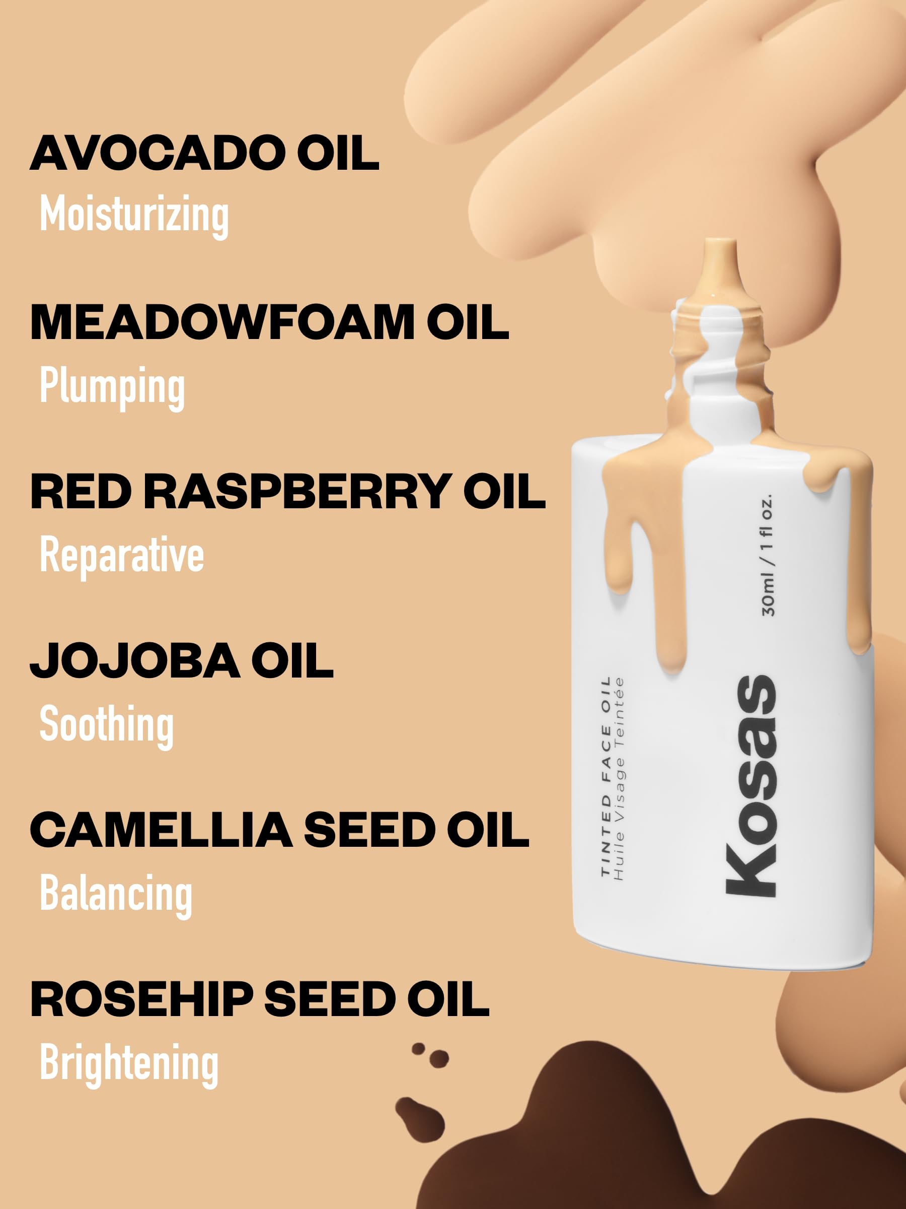 Kosas Tinted Face Oil | Nourishing, Light-Coverage Tinted Foundation, (Tone 03)