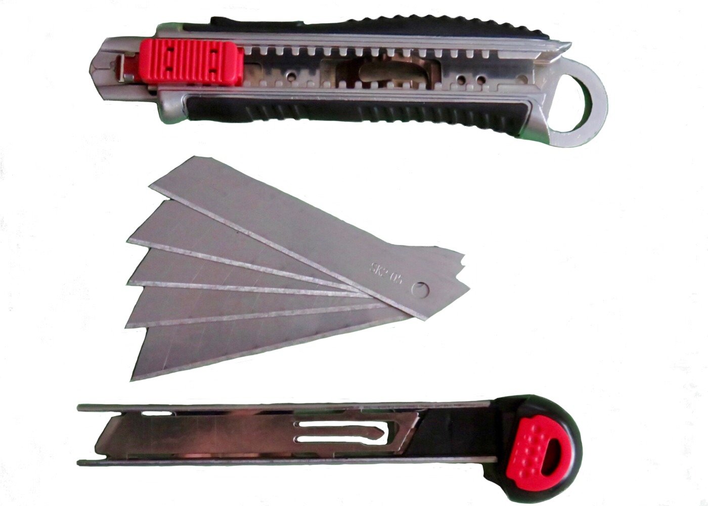 Smithline Heavy-Duty Professional Grade 18mm (3/4 inch) Utility Knife Retractable Razor, Box Cutter, Snap-Off SK2 Blades