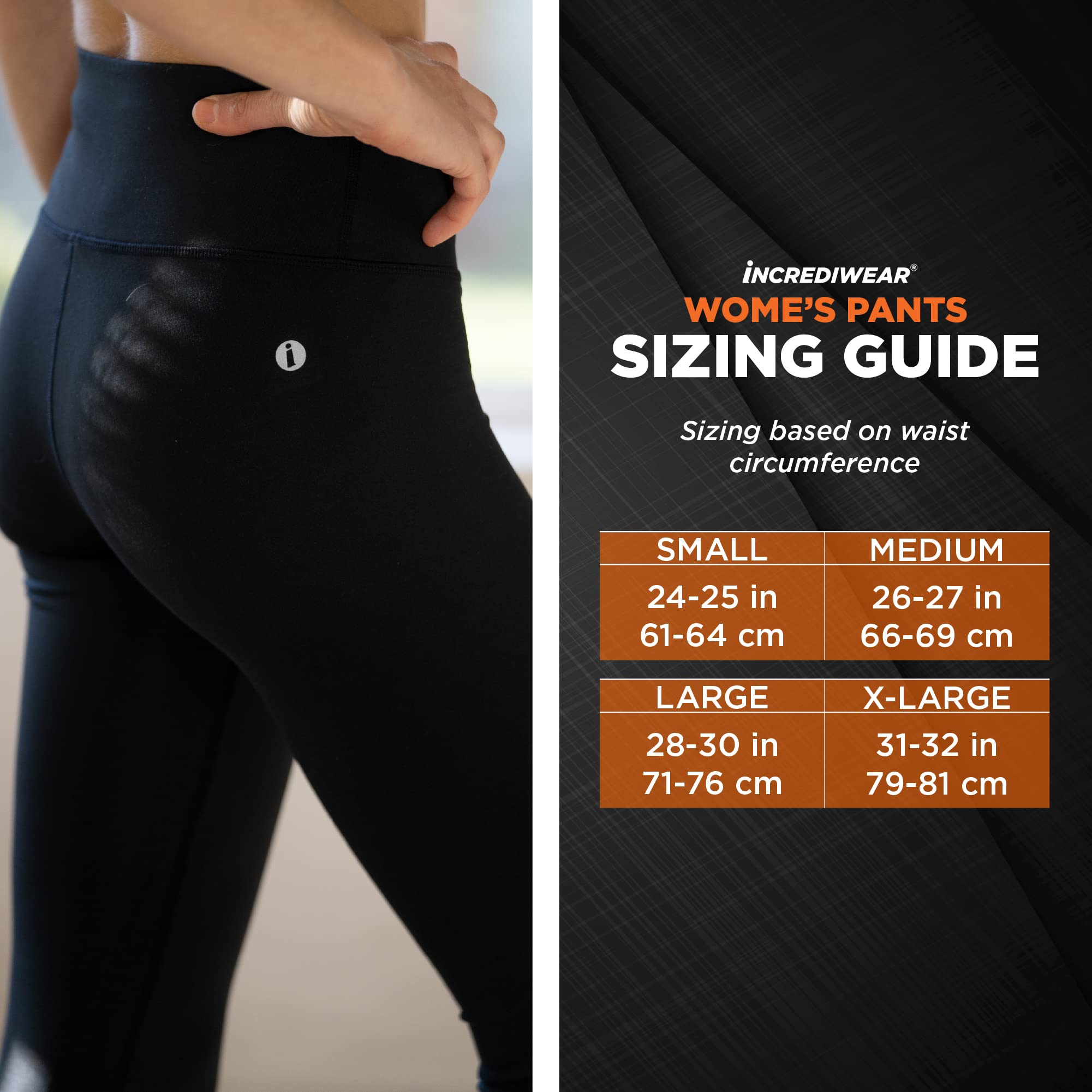 Incrediwear Women's Performance Pants, Black, XL