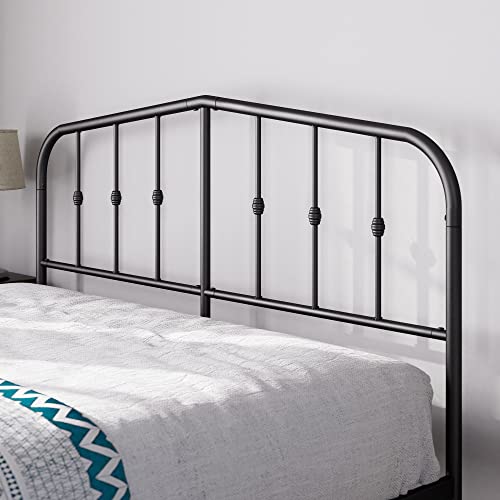 Zinus Heidi Metal Platform Bed Frame/Steel Mattress Foundation/Bed Frame with Headboard and Footboard/No Box Spring Needed/Easy Assembly, Black, Twin