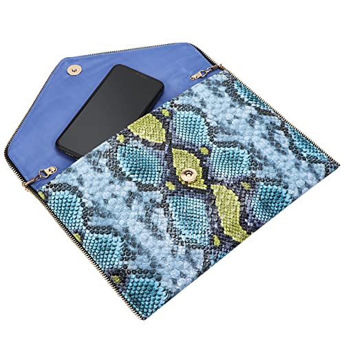 kencome Clutch Purses For Women Crossbody Shoulder Bag Animal Pattern PU (Klein Blue)