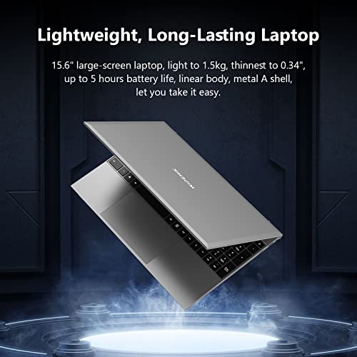 WIPEMIK Laptop Computer, 15.6 Inch 12GB RAM 512GB SSD Intel Quad-Core N4120 Windows 11 Laptop, 1080P Full HD IPS Display, 2.4/5G WiFi, Bluetooth 4.2, USB 3.0, Webcam, Expandable Up to 1TB