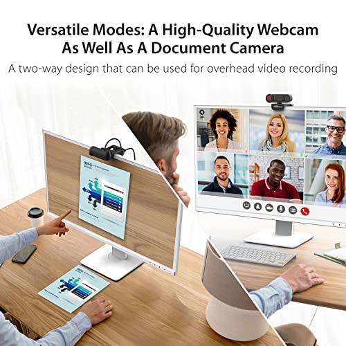 j5create 1080P Dual Mode Webcam and Document Camera with Auto & Manual Focus, Magnetic Privacy Cover for PC, Laptops | for Live Streaming, Video Calls, Online Meetings, Online Classes (JVU250)