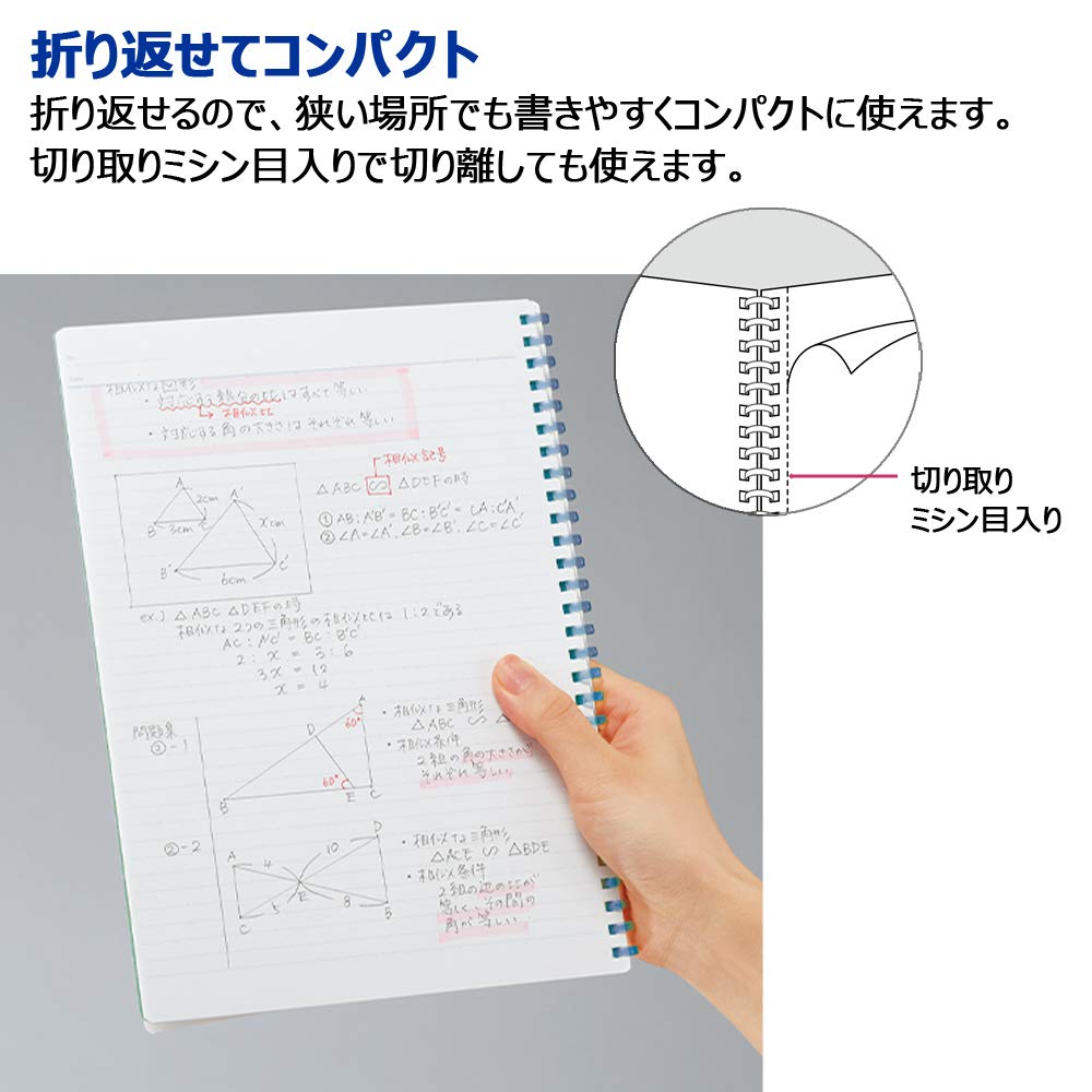 Kokuyo Campus Soft Ring Notebook, A5, B 6mm Dot Ruled, 29 Lines, 50 Sheets, Purple, Set of 2, Japan Import (SU-S131BT-V)