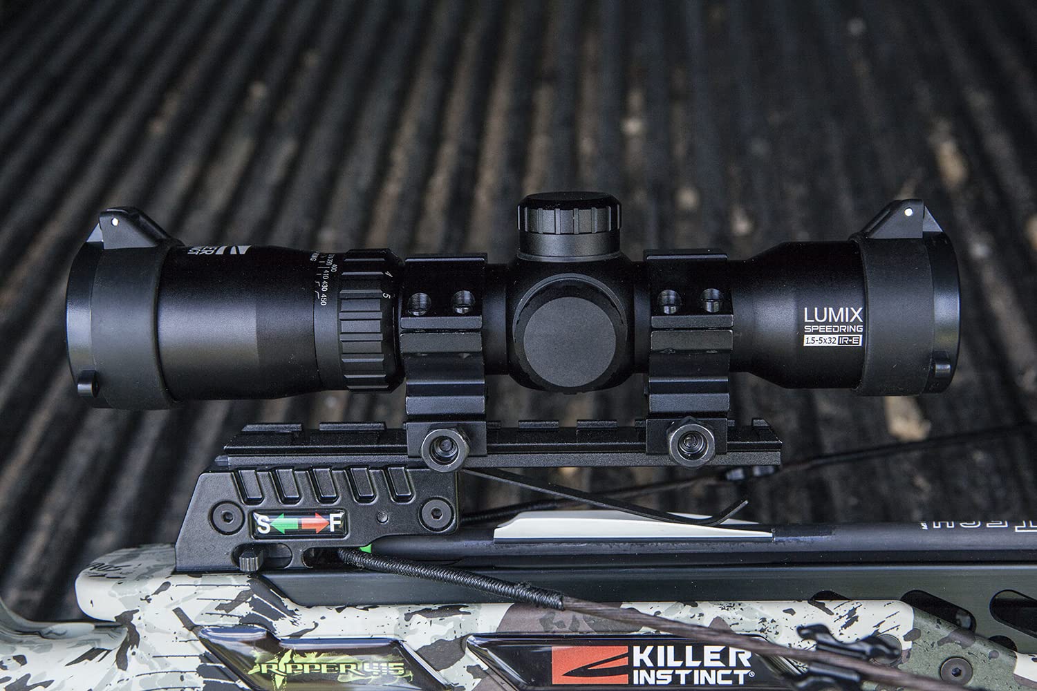Killer Instinct's Lumix Speedring⢠Crossbow Scope! This Scope Has an Adjustable Ring for Varying Speeds If You are Using Our Heavier Hypr KE Crossbow Bolts! This Scope is 1.5-5 X 32
