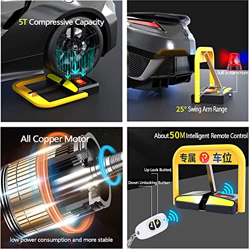 Smart Lock Parking Bollard, Parking Space Lock Folding Parking Barrier, Car Park Driveway Guard Saver Automatic Barrier Remote Controlled for Home, Business, Office