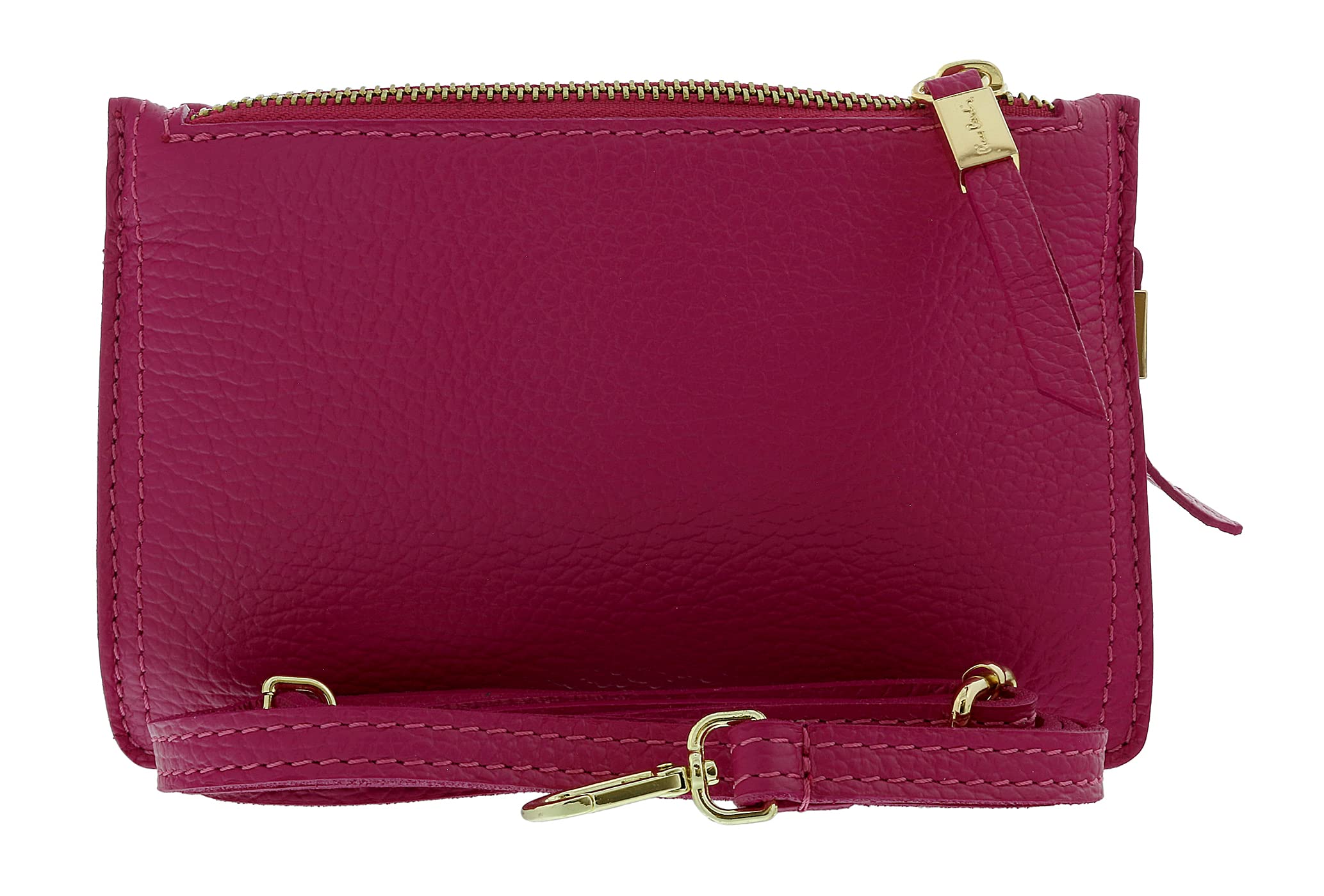 Pierre Cardin Fuschia Leather Small Structured Square Crossbody Bag for womens