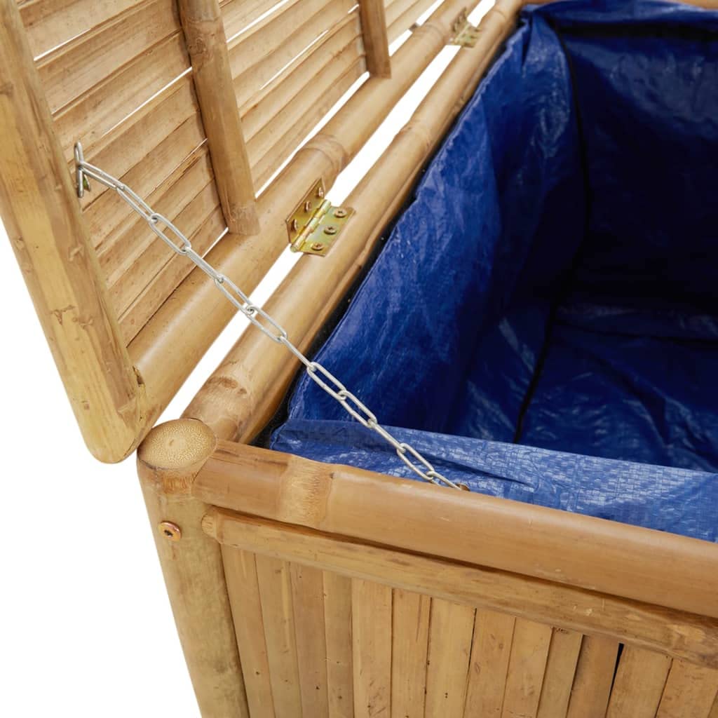 UTSRABFA Patio Storage Box Dock Box Farmhouse Storage Boxes Patio Storage Box 23.6"x20.5"x21.7" Bamboo Suitable for Outdoor, Garden, Balcony, Swimming Pool