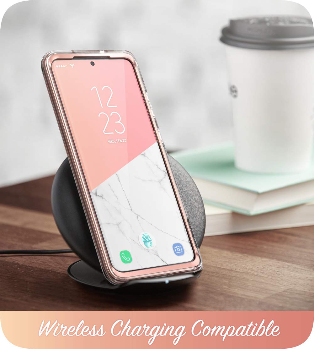 i-Blason Cosmo Series Case for Samsung Galaxy S20 Ultra 5G (2020 Release), [Built-in Screen Protector] Slim Stylish Protective Case (Marble)