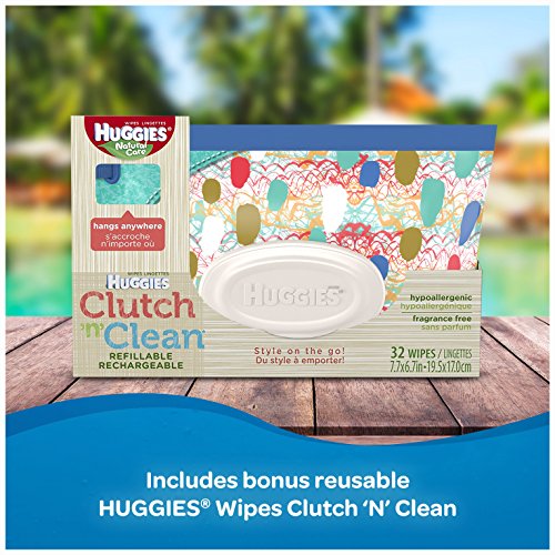 Huggies Little Swimmers Disposable Swim Diapers, Swimpants, Size 4 Medium (24-34 Pound), 18 Count, with Huggies Wipes Clutch 'N' Clean Bonus Pack (Packaging May Vary)