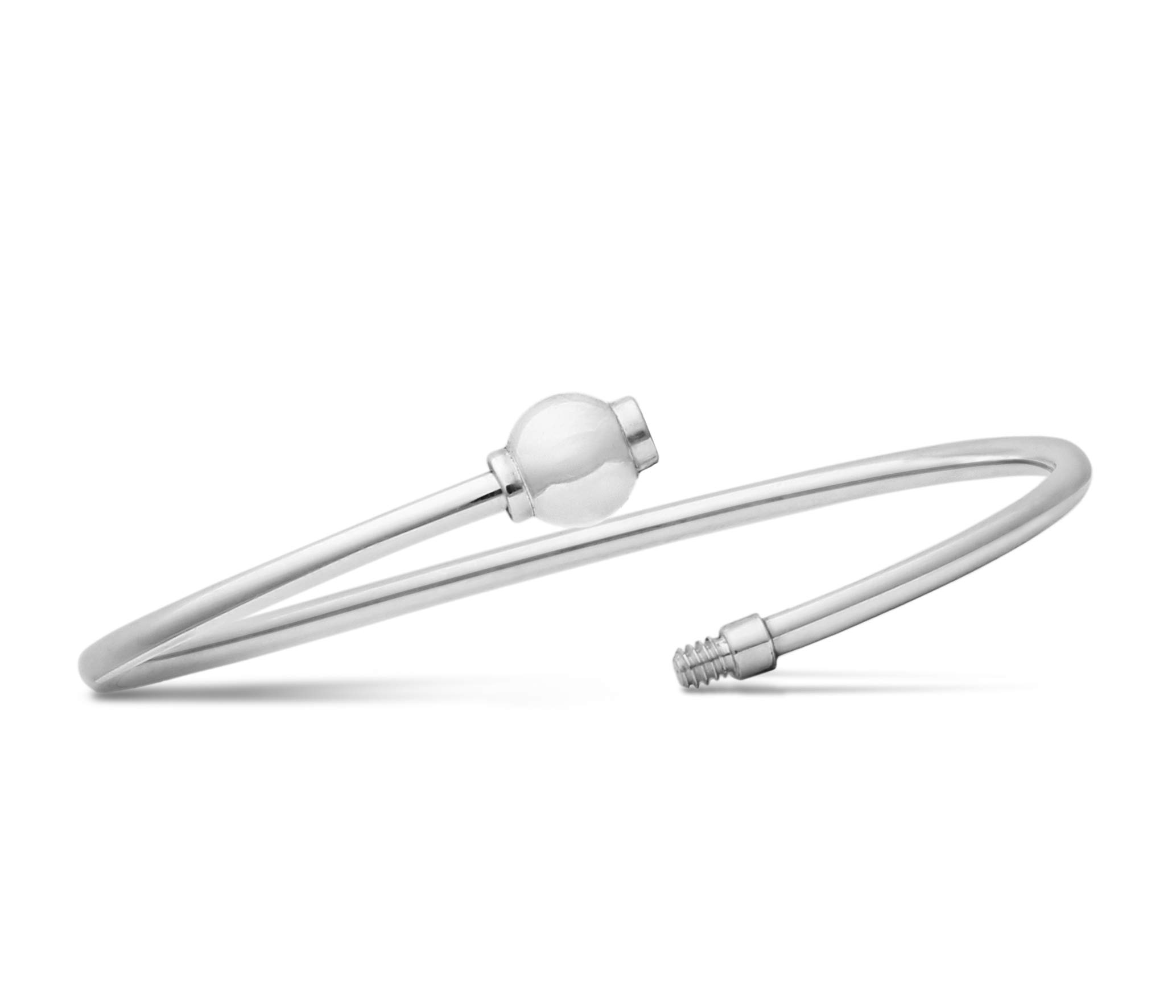 Lighthouse Creations The Traditional Sterling Silver Single Ball Threaded Bracelet from Cape Cod…FLEX Style, 7.5"